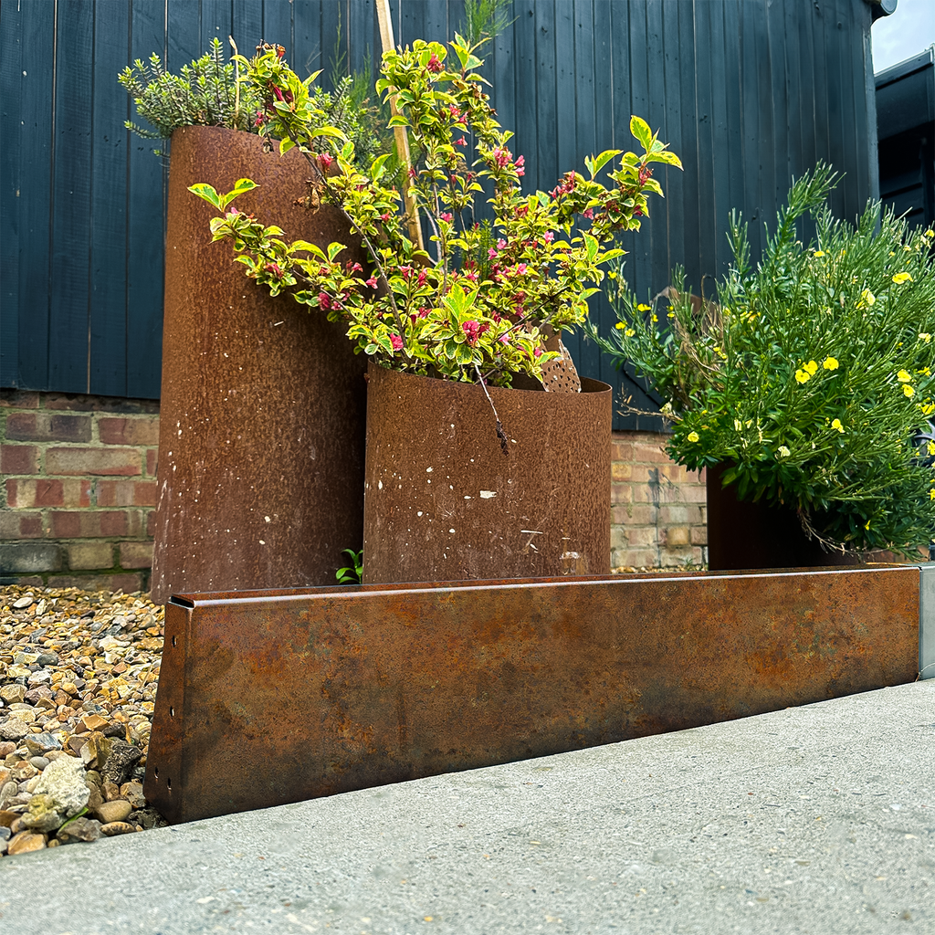 Rustic Steel Retaining Wall Sections - Made in the UK