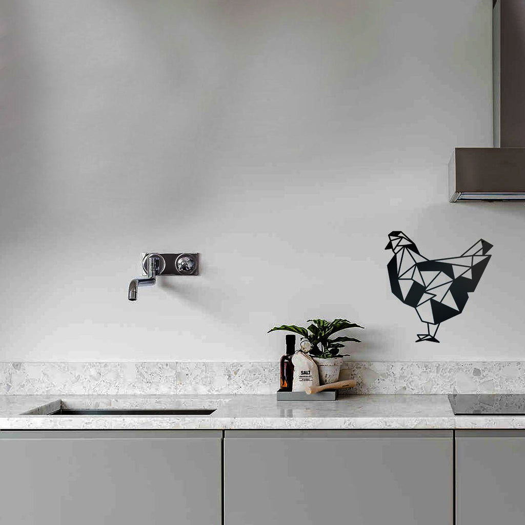 Chicken Wall Art - Minimalist Geometric Style - Made in the UK