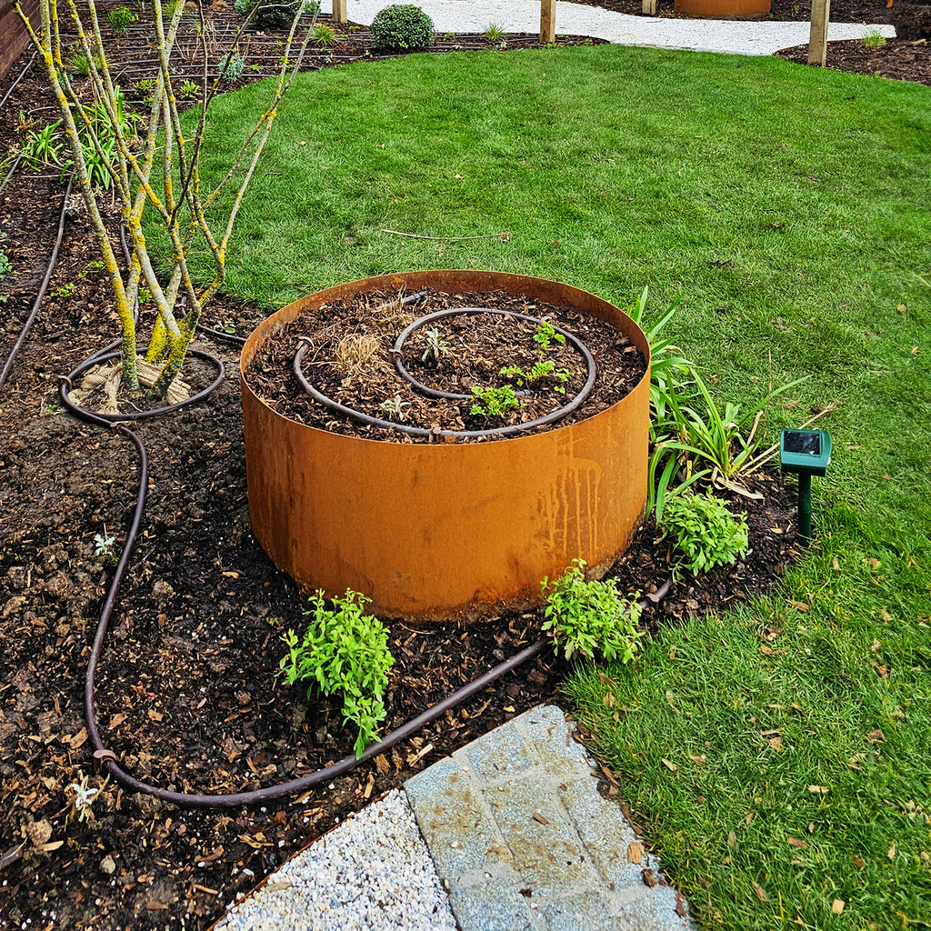 Tree Ring & Rustic Steel Planters - 15 Sizes Available