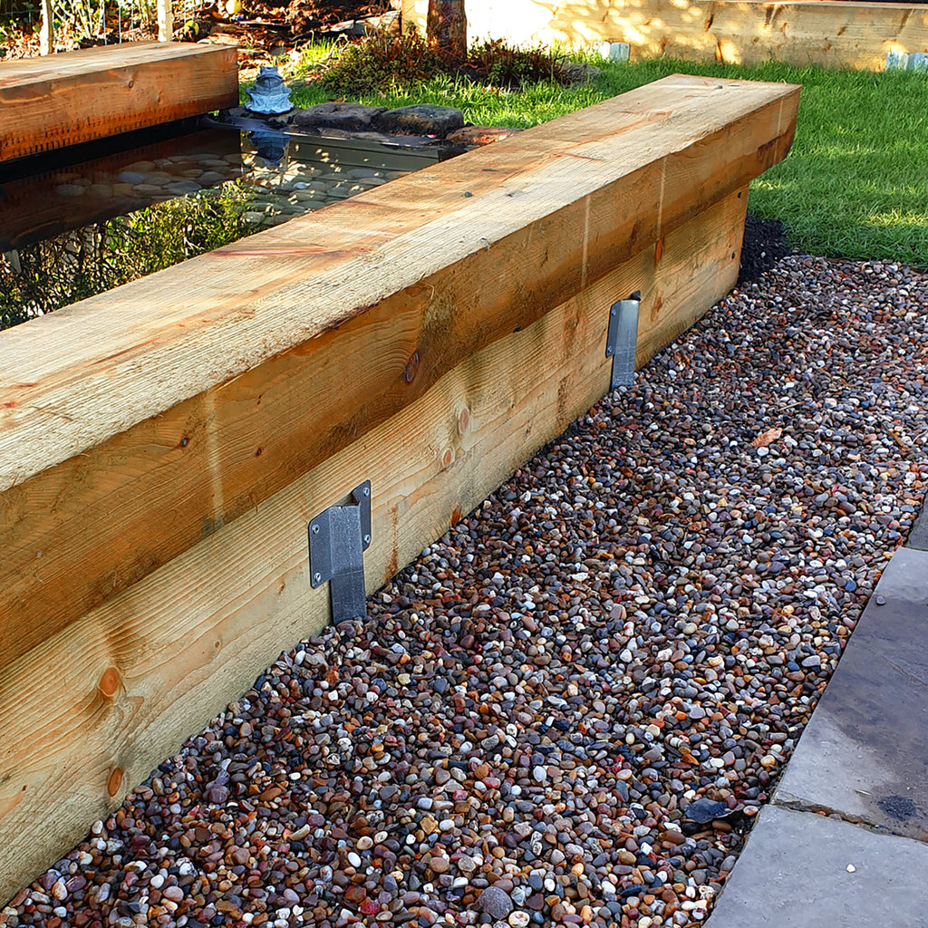Sleeper Bracket with Stake | Straight Railway Sleeper Bracket