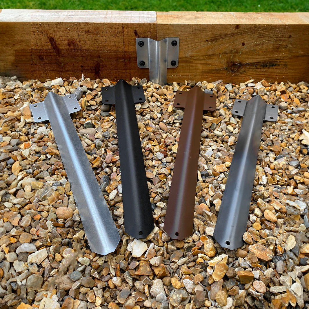 Railway Sleeper Brackets - Staked Brackets - SleeperFit UK
