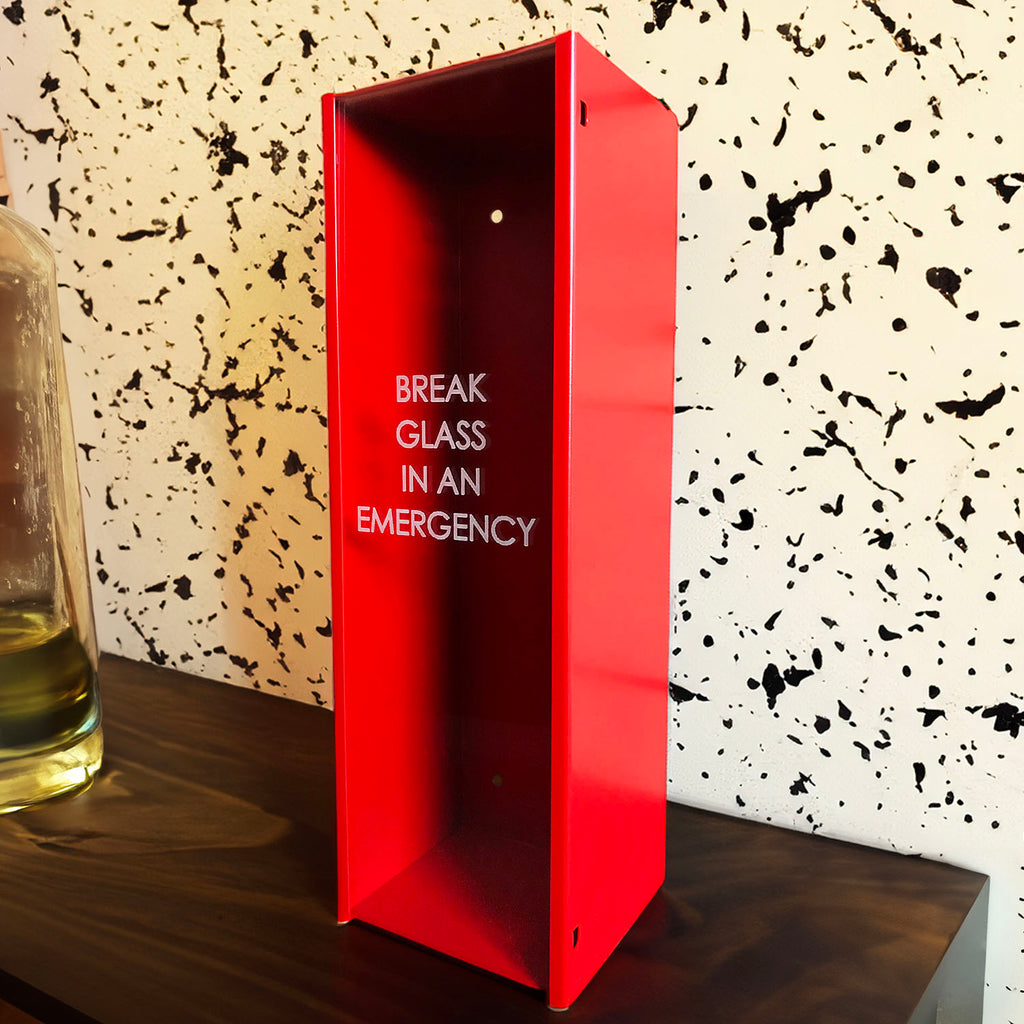 Bottle Storage Box - "Break Glass in an Emergency" - Gift Present