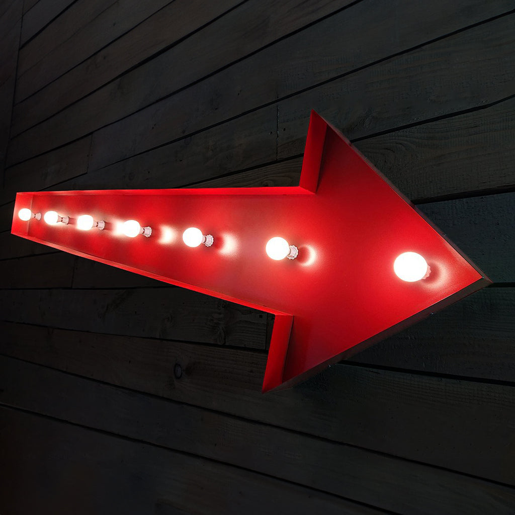 Light Up Arrow Signs | Vintage 1950s Style | LED Bulbs