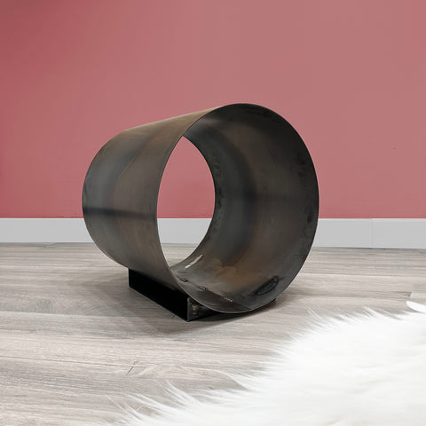 Circular Log Store - Bare Steel Finish - Volcann Collection