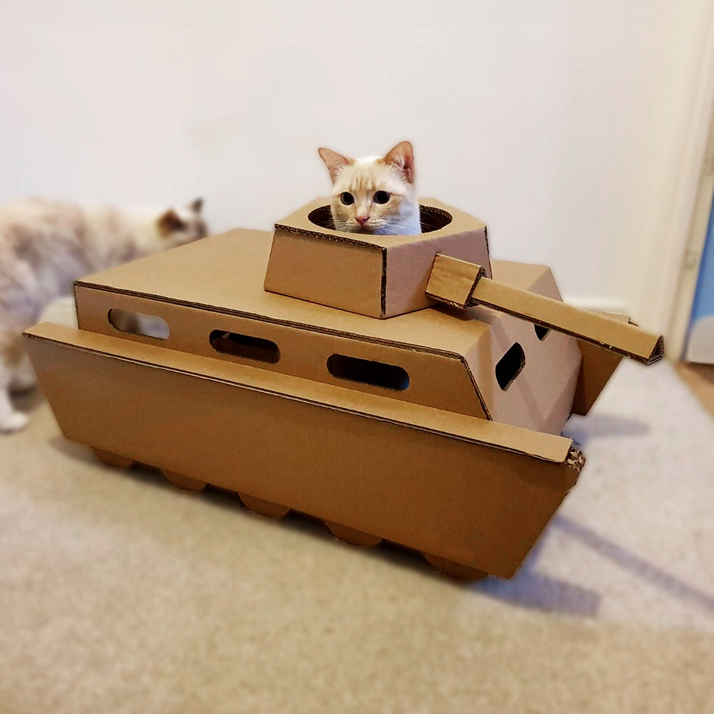 Cardboard Cat Tank - The Ultimate Cat Enrichment Toy