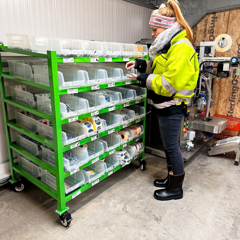 2-Bin System Trolley Racking Unit - Holds 60 XL4 Boxes