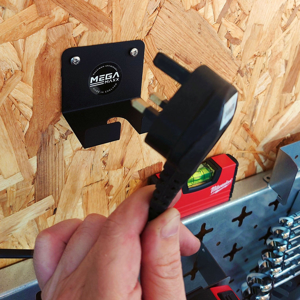 Plug Holder - Easy Wall Mounting - Keep Cables Safely Off Ground