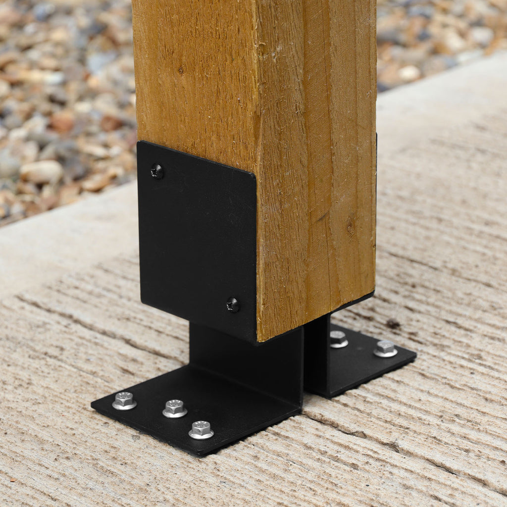 Fence Post Support Brace - Bolt-Down Design - Foot Base - Indoor Outdoors