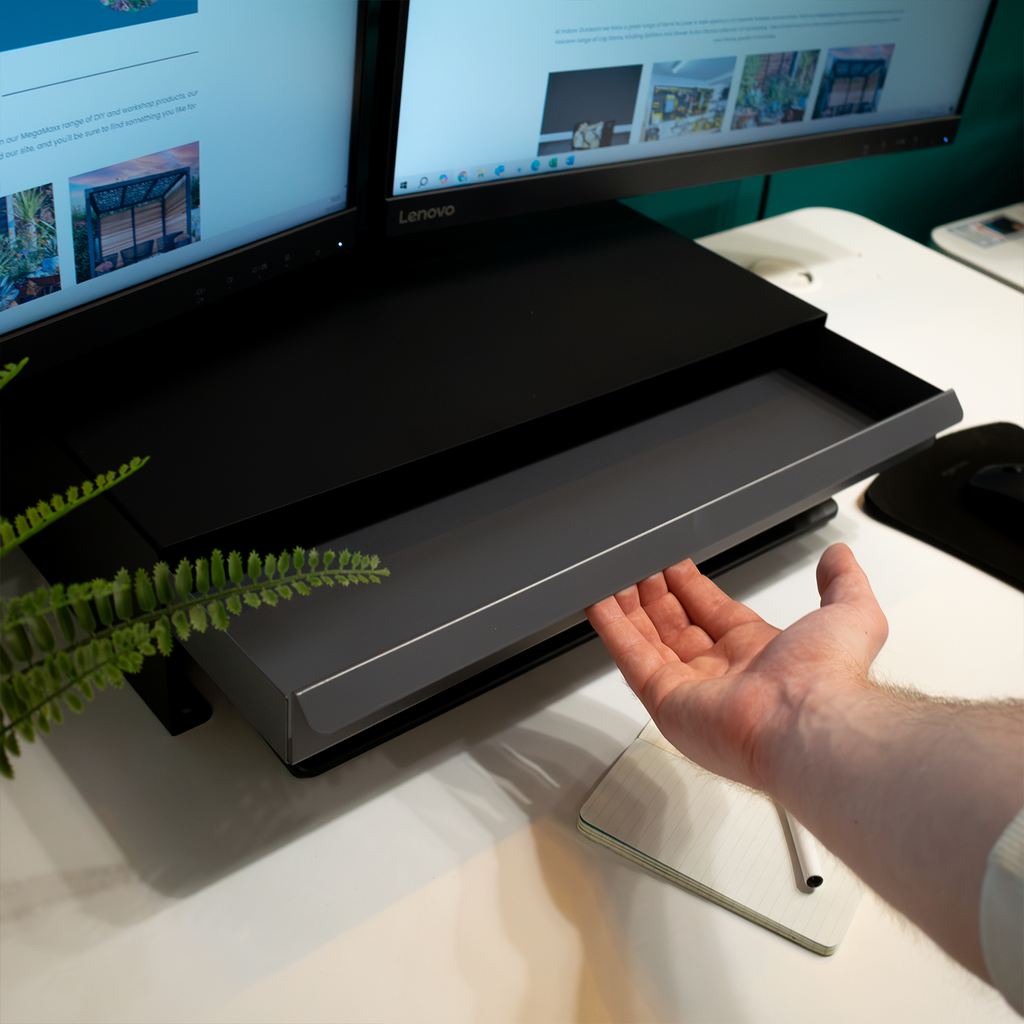 Monitor Riser with Drawer - Monitor Stand - 500mm x 250mm - Indoor Outdoors