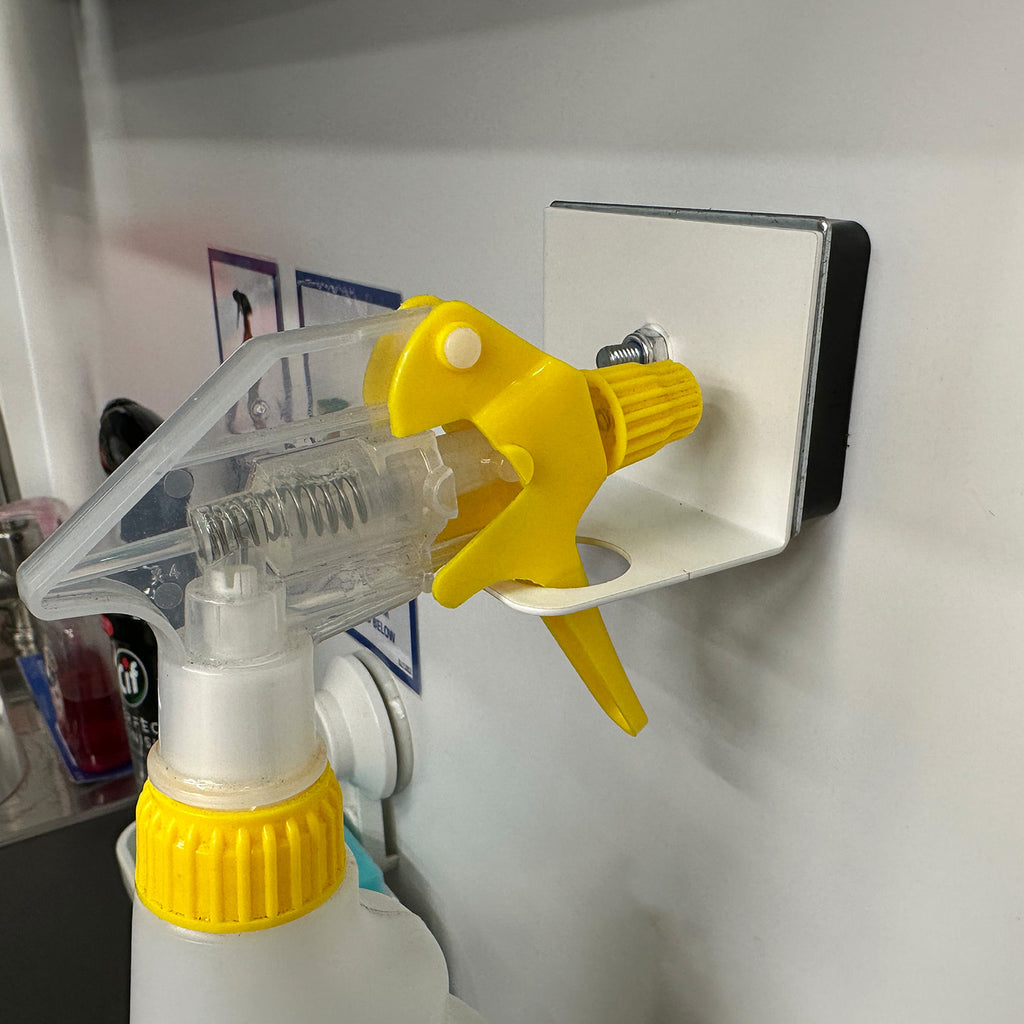 Cleaning Station - Compact & Wall Mount - Spray Bottle & Rags - Indoor ...