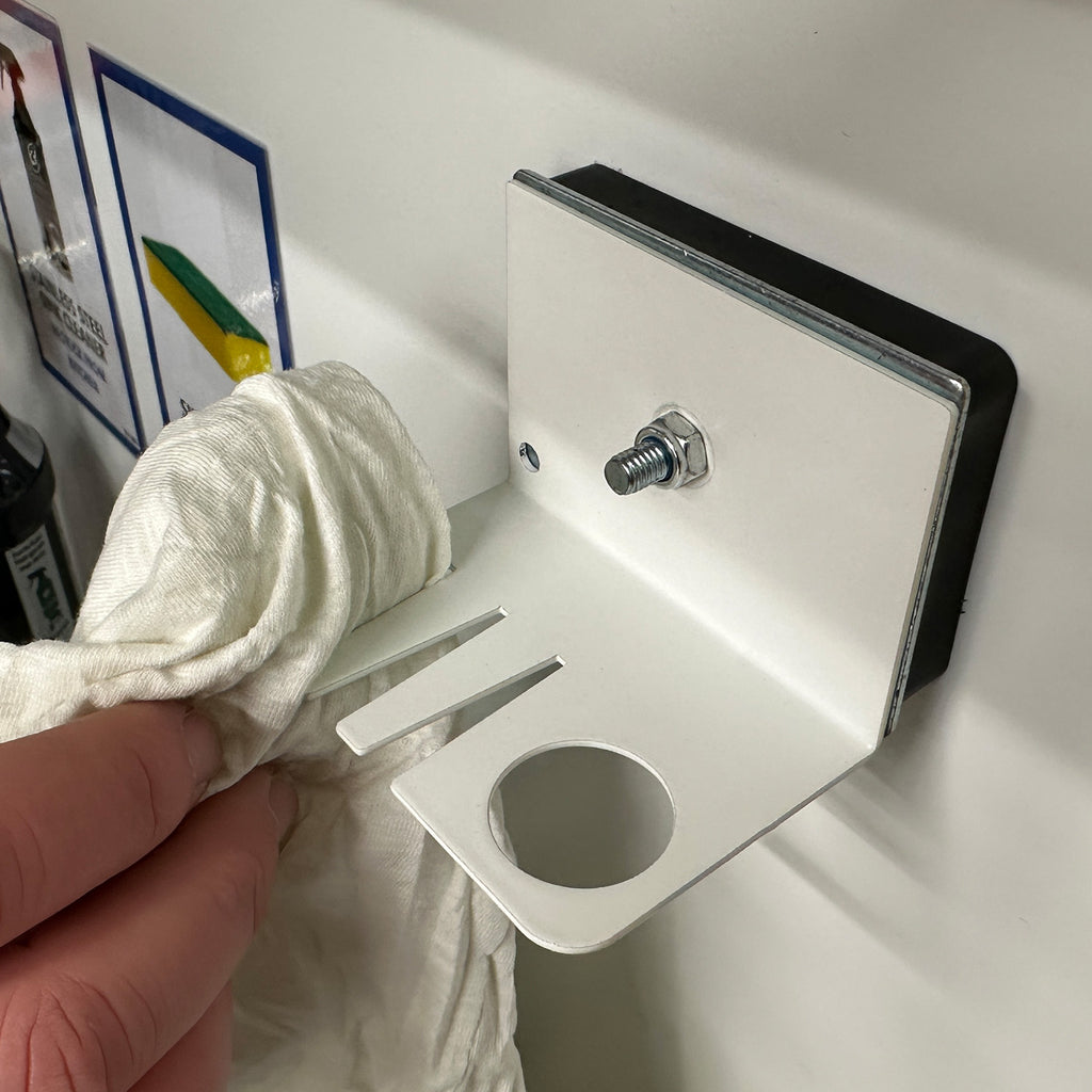 Cleaning Station - Compact & Wall Mount - Spray Bottle & Rags - Indoor ...