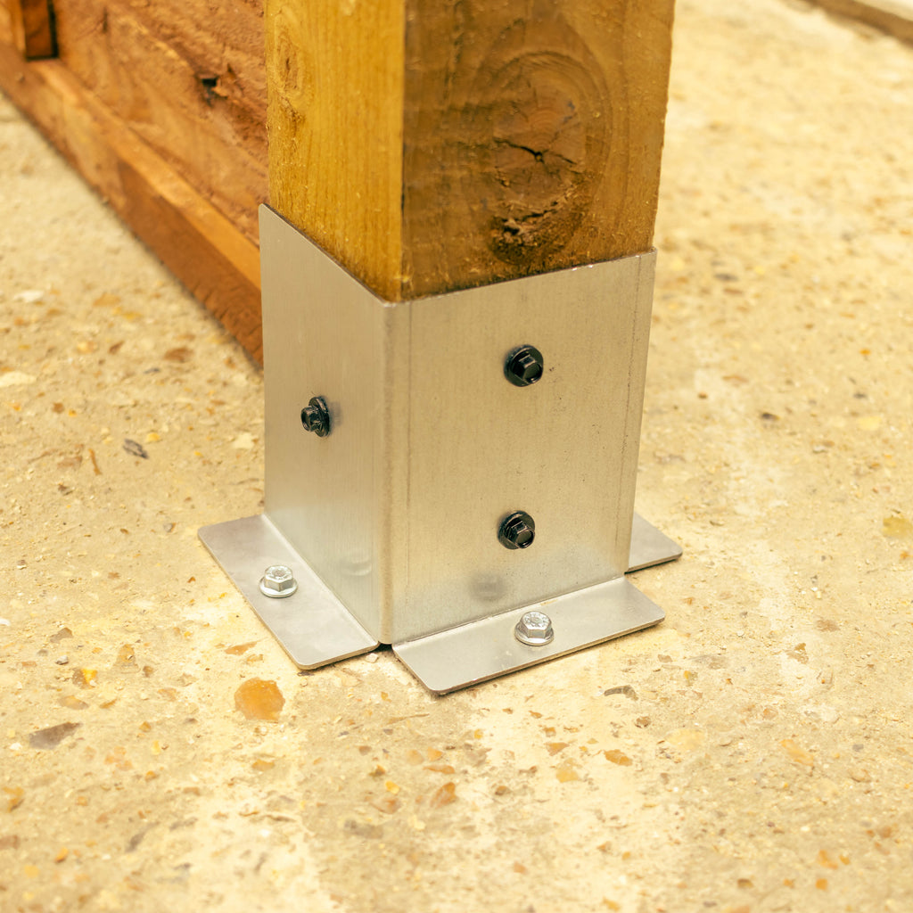 Fence Post Floor Bracket - 4 Sizes to Choose From