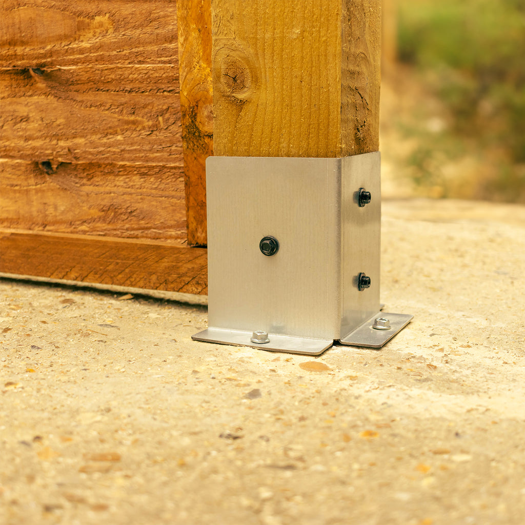 Fence Post Floor Bracket - 4 Sizes to Choose From