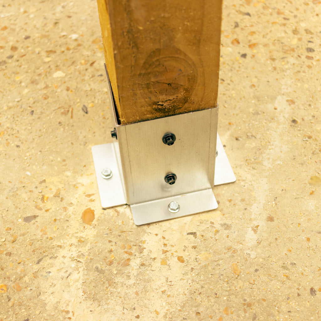 Fence Post Floor Bracket - 4 Sizes to Choose From