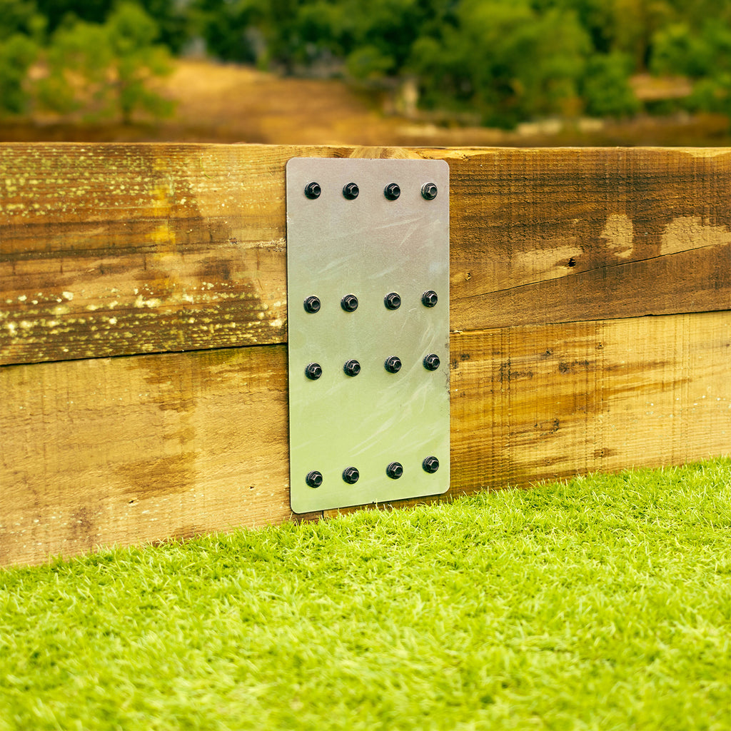 Railway Sleeper Bracket - 2-Tier Straight Joins - Galvanised Steel