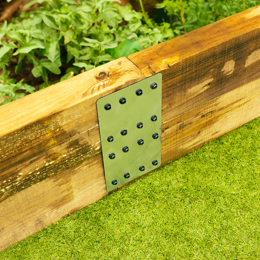 Railway Sleeper Bracket - 2-Tier Straight Joins - Galvanised Steel