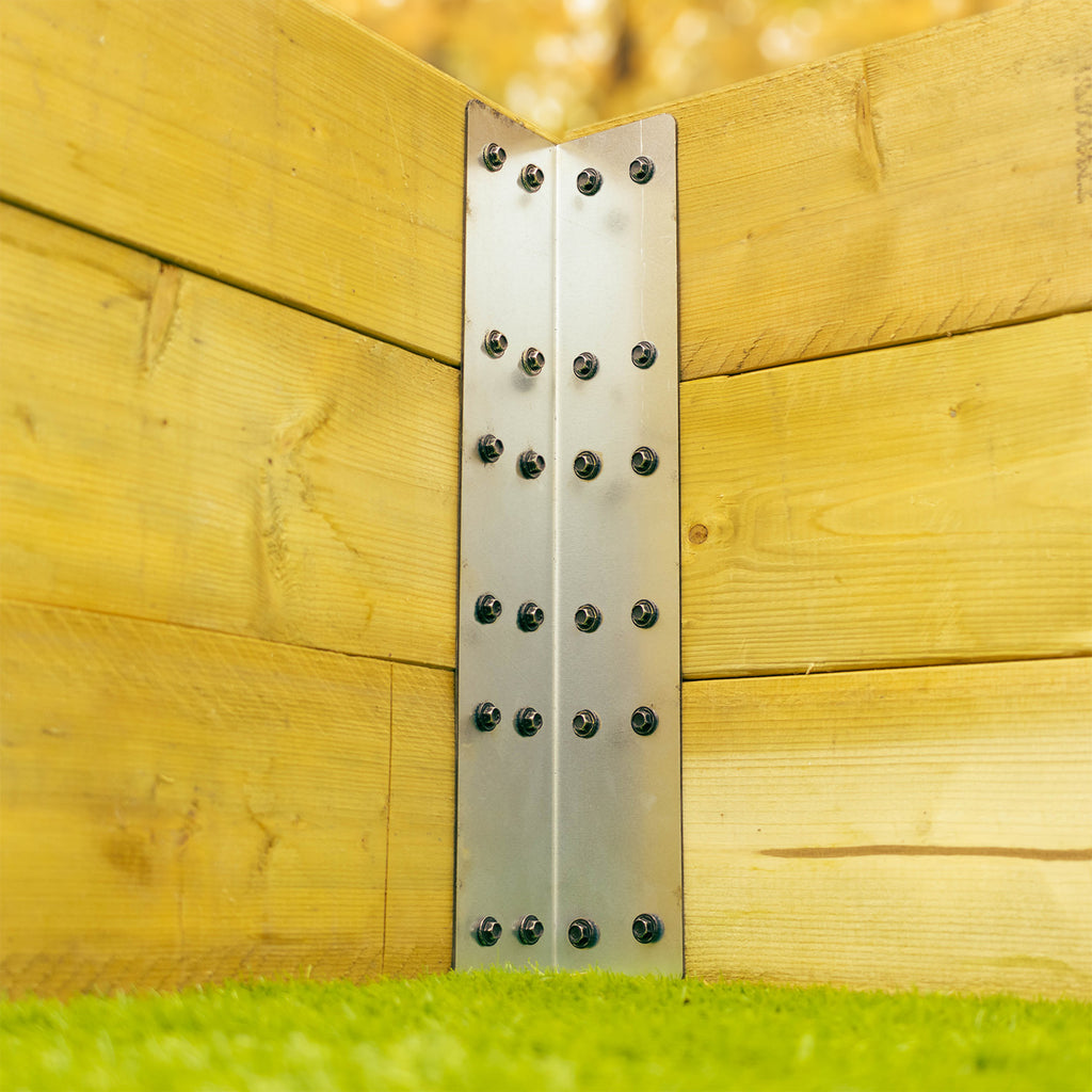 Railway Sleeper Bracket - 3-Tier Corner Joins - Galvanised Steel