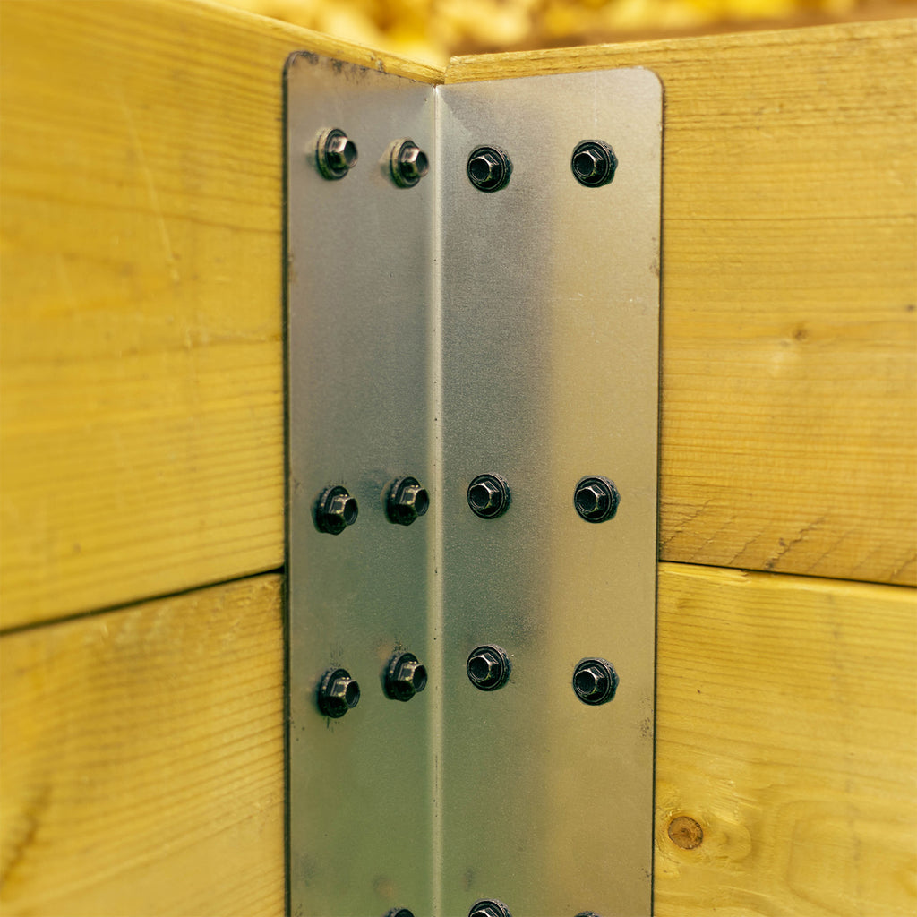 Railway Sleeper Bracket - 3-Tier Corner Joins - Galvanised Steel
