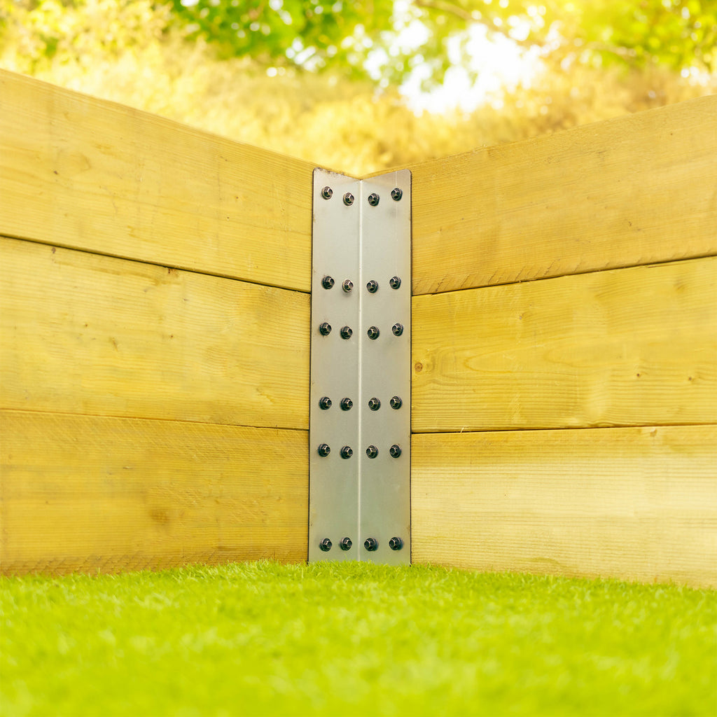 Railway Sleeper Bracket - 3-Tier Corner Joins - Galvanised Steel