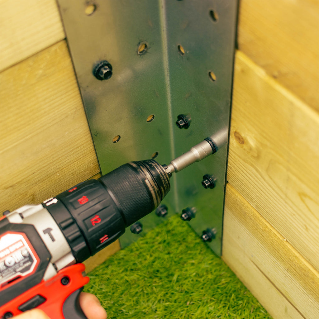 Railway Sleeper Bracket - 3-Tier Corner Joins - Galvanised Steel