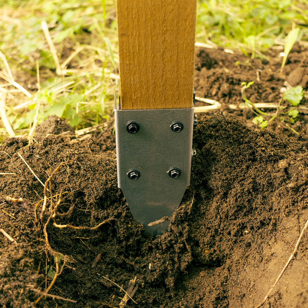 Drive In Fence Post Ground-Mount Brackets - Made in the UK
