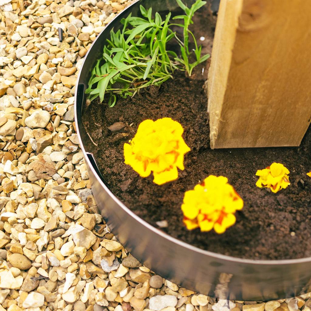 Planter Post Base - Rustic Steel Circular Planter Post Mount