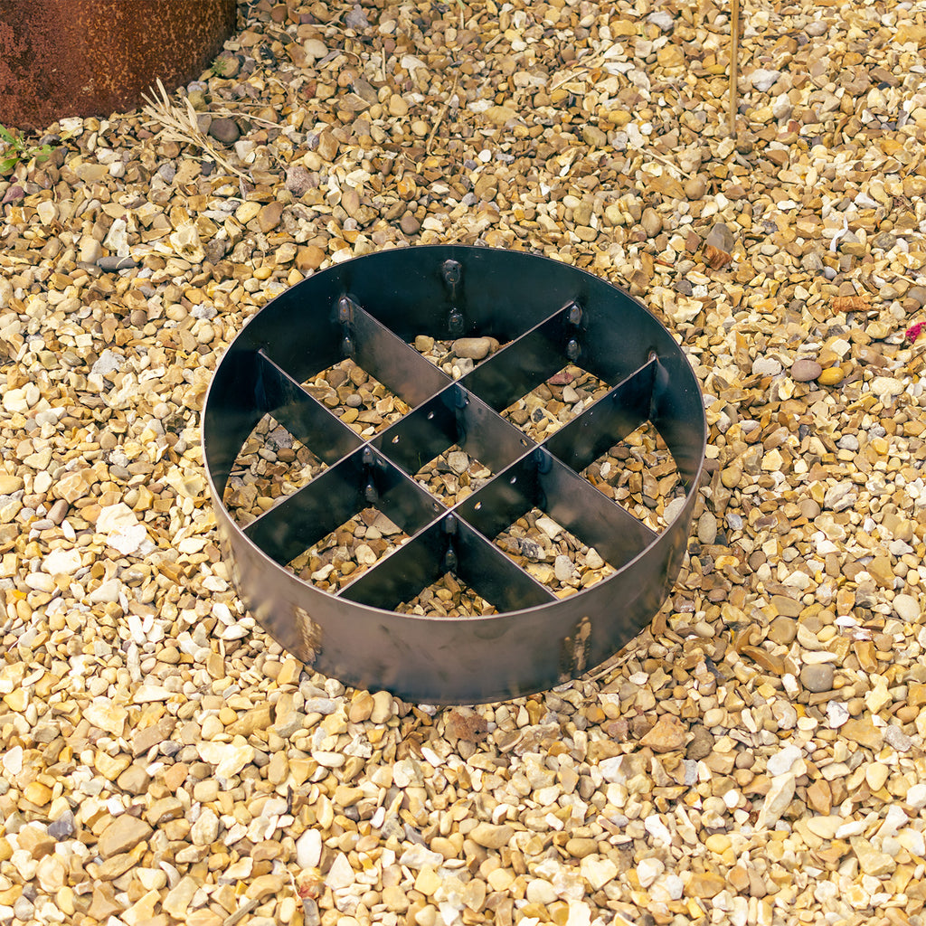 Planter Post Base - Rustic Steel Circular Planter Post Mount