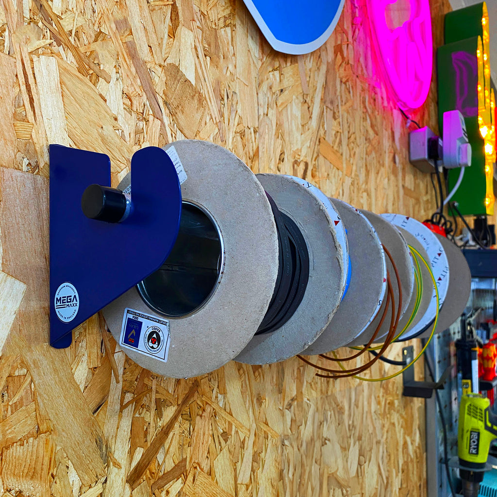 Cable Reel Holder | Wall Mount Bracket for Storing Cable Reels