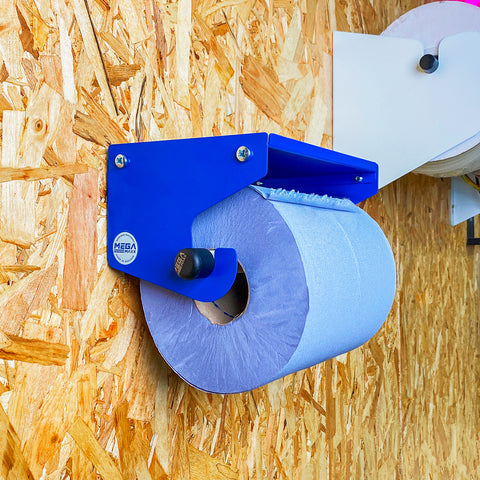 Blue Roll Holder with Shelf - Made in the UK - Galvanised Steel