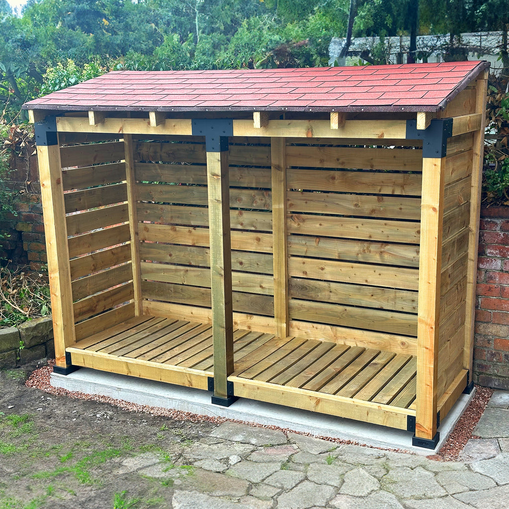 Framola Bracket Kit - Freestanding 2-Bay Pergola Log Store - Indoor ...