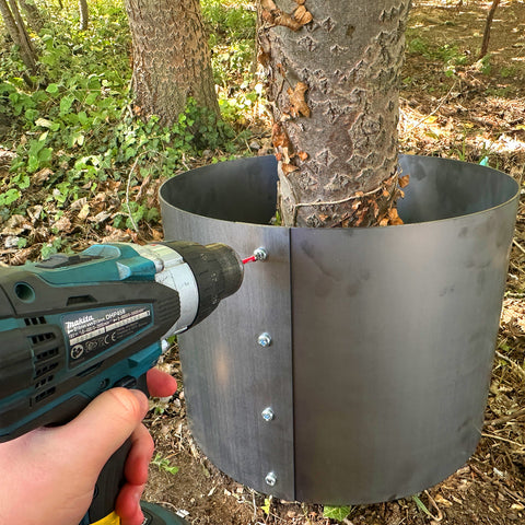 Rustic Steel Tree Ring - Bolts Together - Use with Existing Trees ...