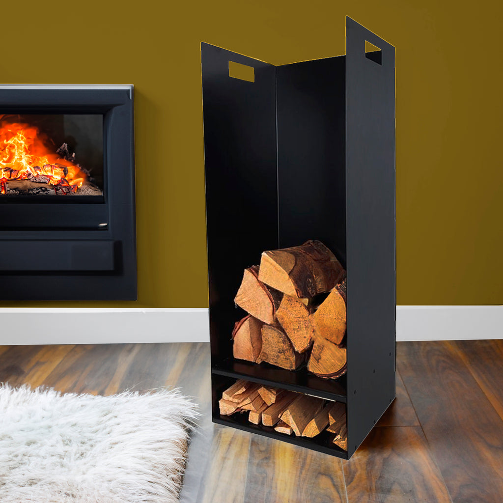 Indoor Log Storage Unit with Double Shelf | Volcann