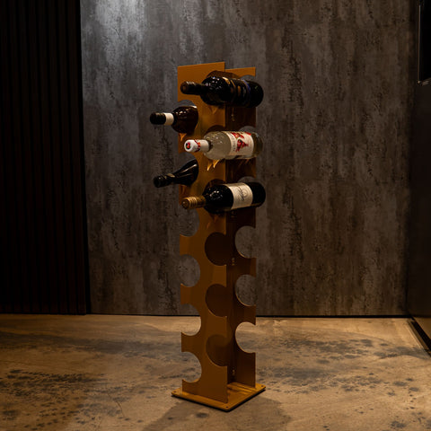 Floor Standing Wine Rack & Display Column - 12-Bottle Capacity - Indoor ...