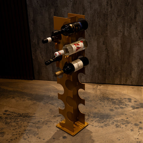 Floor Standing Wine Rack & Display Column - 12-Bottle Capacity - Indoor ...