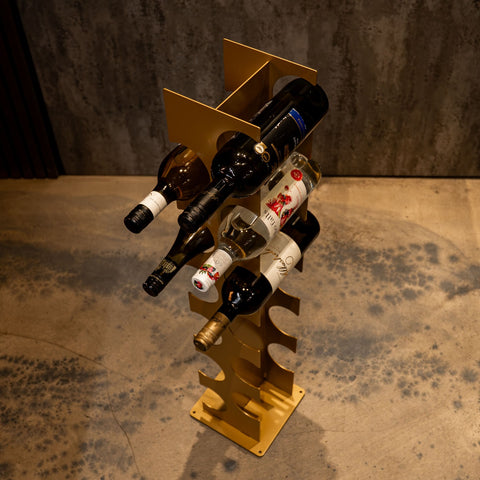 Floor Standing Wine Rack & Display Column - 12-Bottle Capacity - Indoor ...