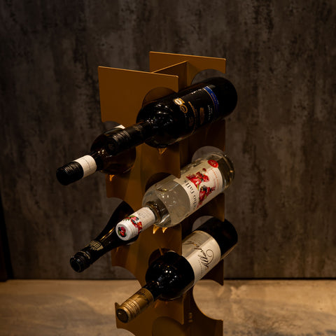 Floor Standing Wine Rack & Display Column - 12-Bottle Capacity - Indoor ...