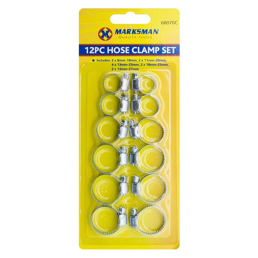Hose Clamp Set - Multi-Purpose Use - Set of 12