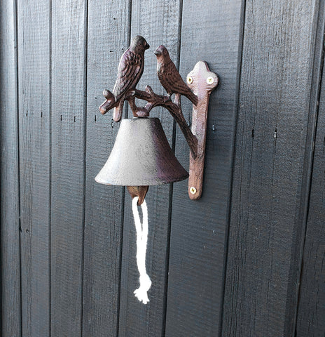 Cast Iron Doorbell with Birds - Rustic Iron