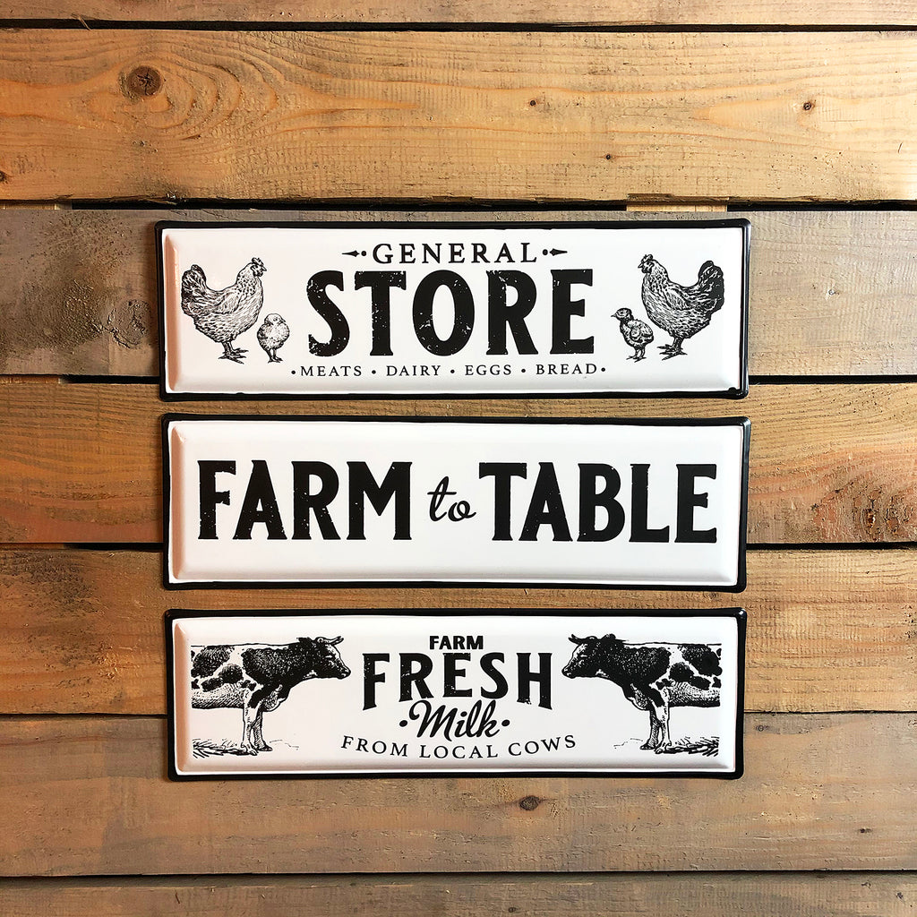 Vintage Enamel Signs for Kitchens - Countryside Theme