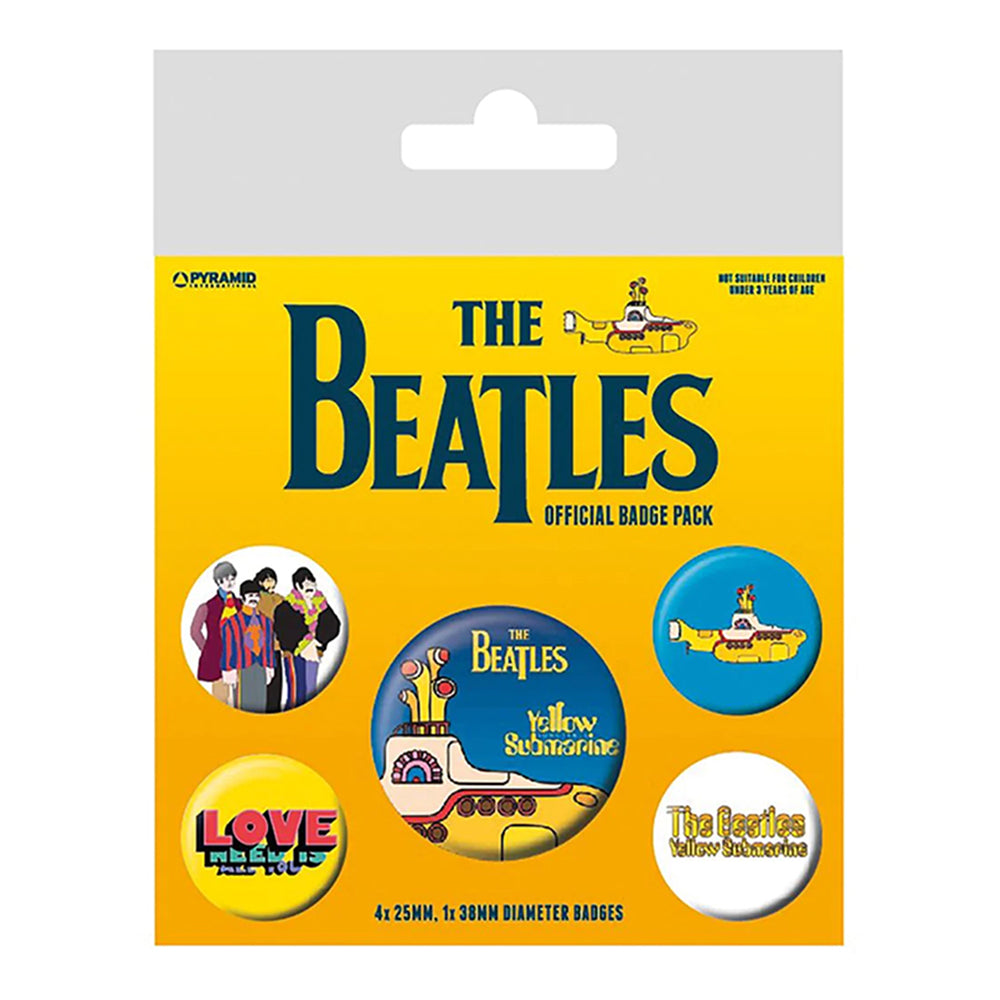The Beatles Pin Badges (Set of 5) - 2 Styles Available