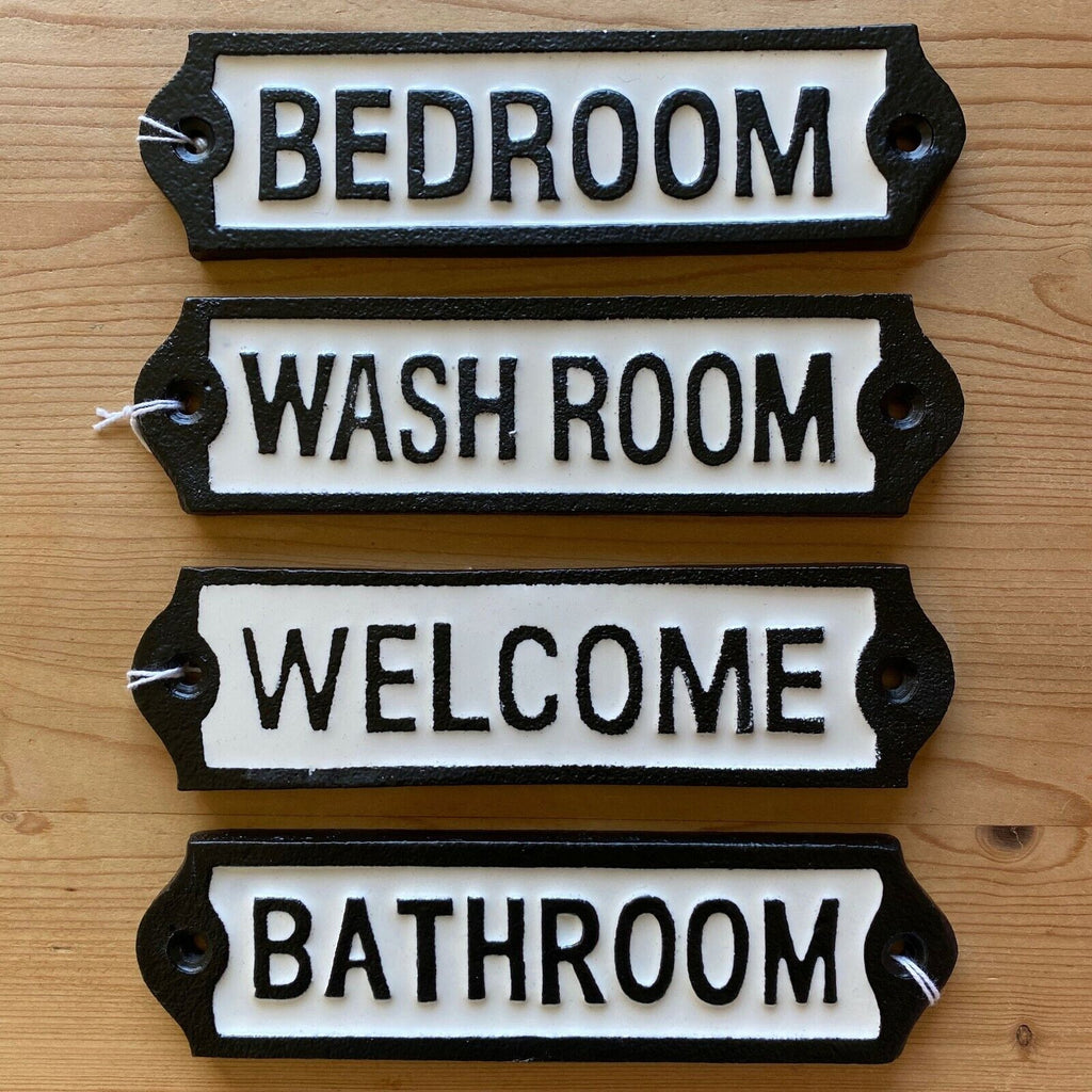 Cast Iron Signs & Room Plaques - For Indoor Use
