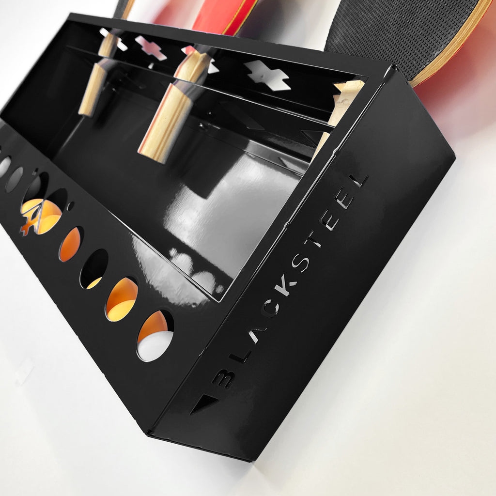 Ping Pong Ball Holder & Paddle Storage Unit | BlackSteel™