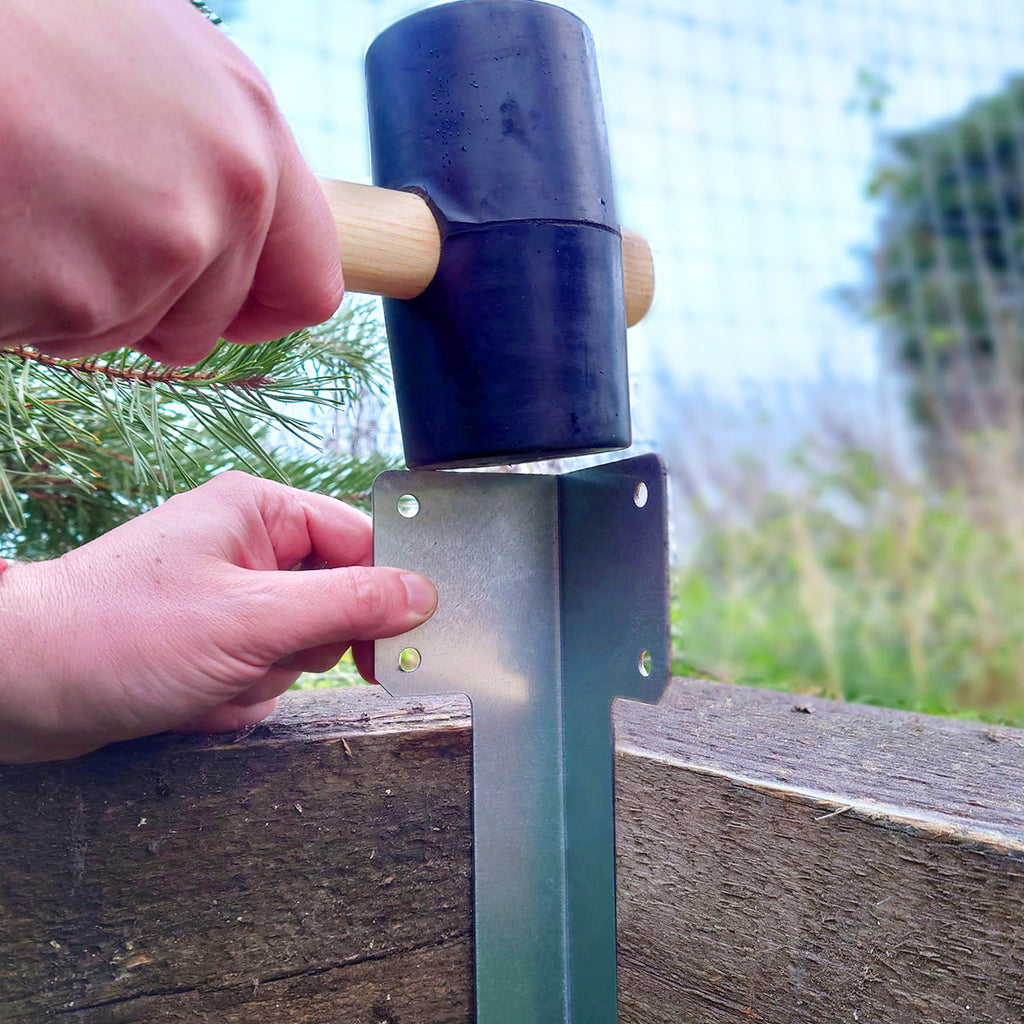 Corner Railway Sleeper Bracket with Stake | Indoor Outdoors
