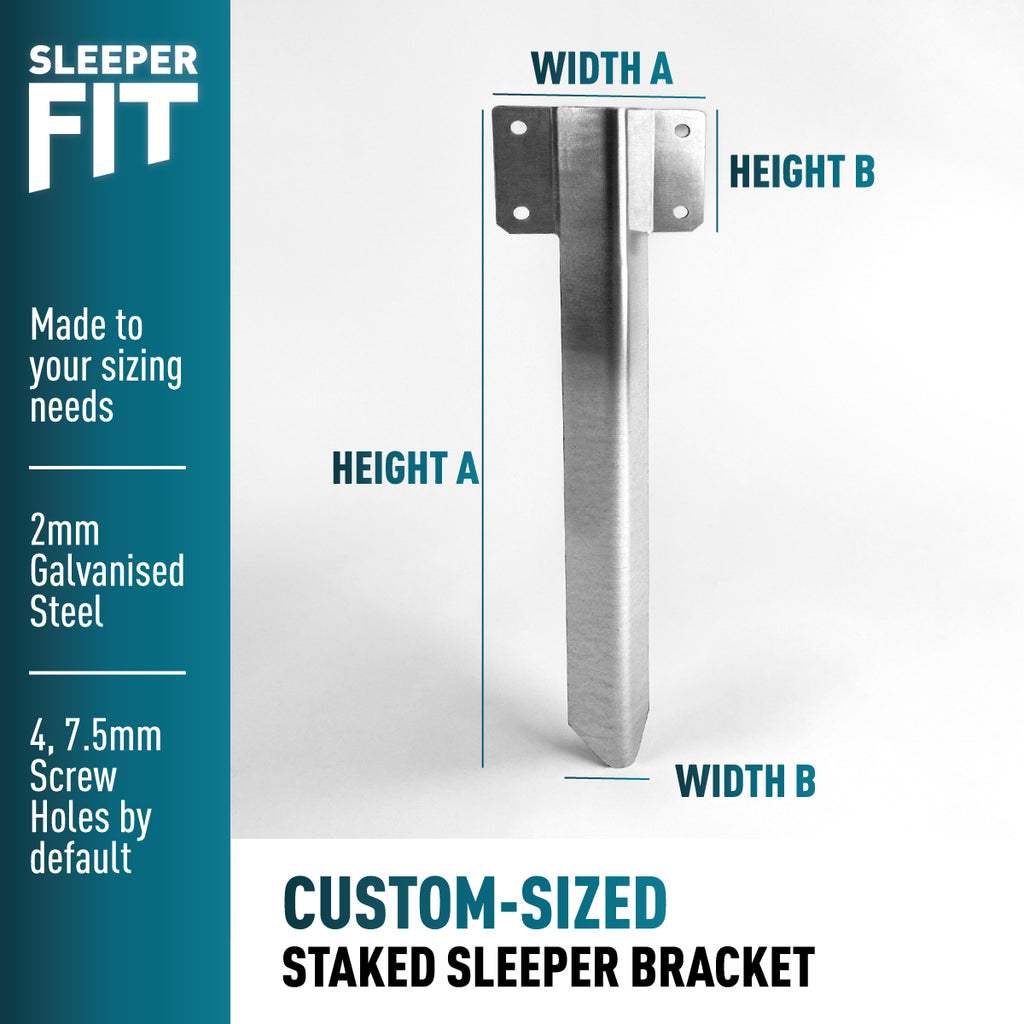 Custom Brackets with Stakes - Railway Sleeper Brackets