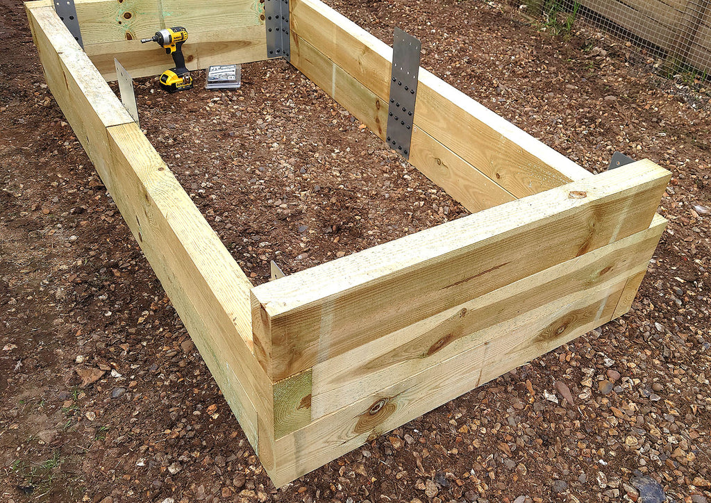 Railway Sleeper Bracket - 3-Tier Corner Joins - Galvanised Steel