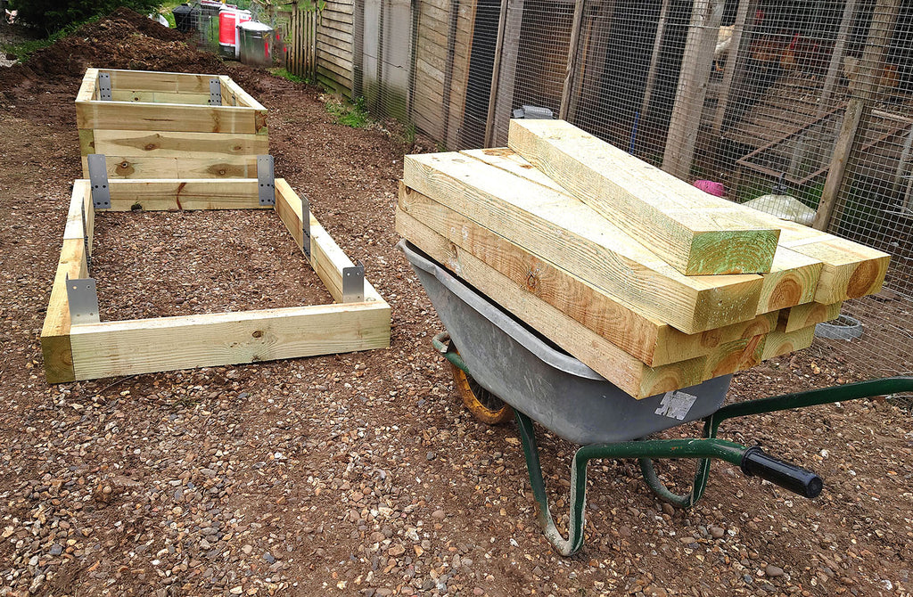 Railway Sleeper Bracket - 3-Tier Corner Joins - Galvanised Steel