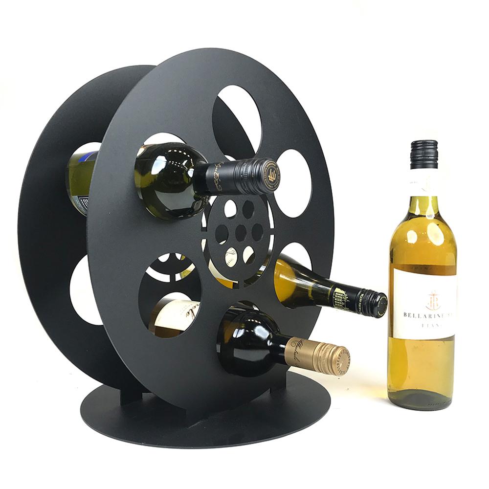 Film Reel Wine Rack | Store Up To 6 Bottles of Wine
