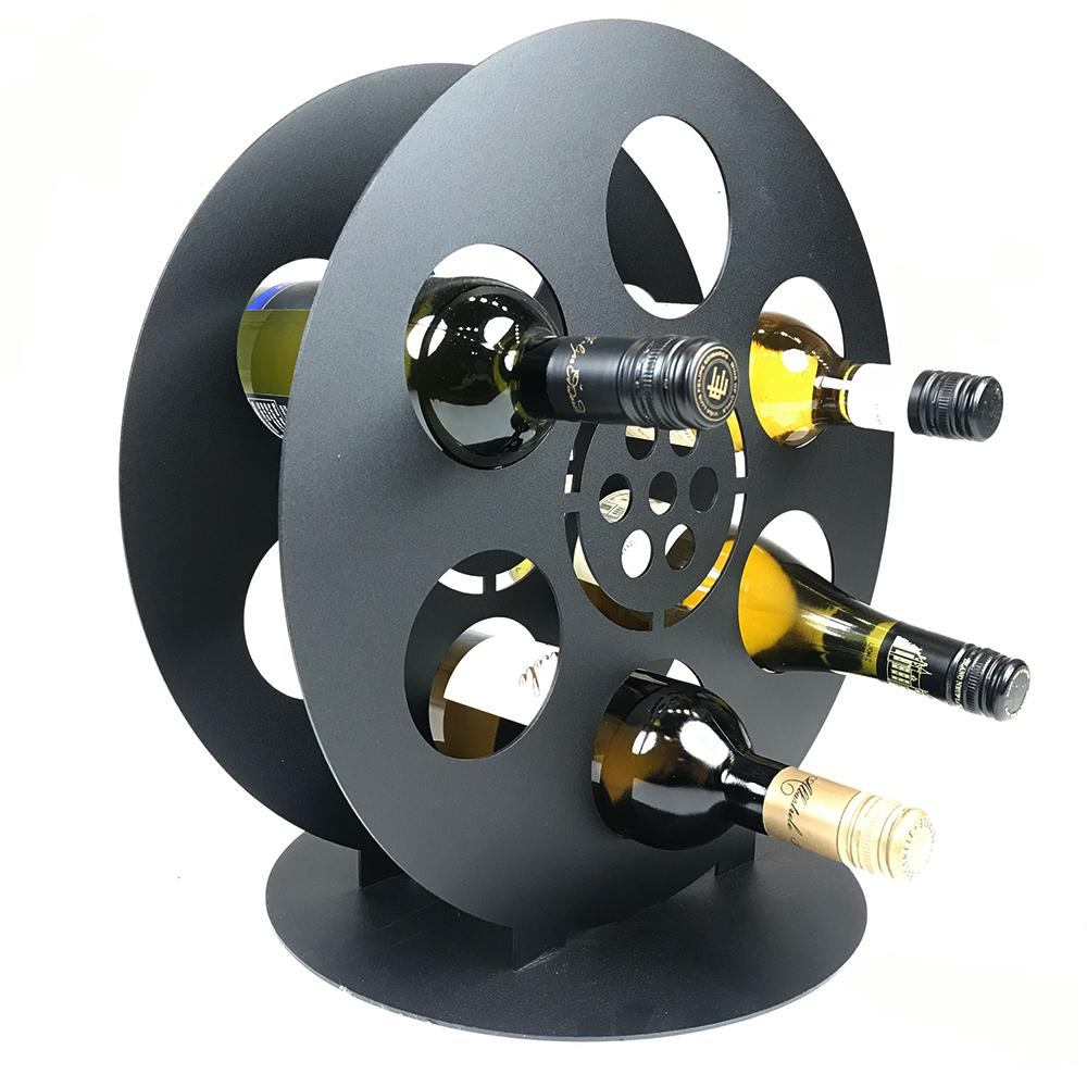 Film Reel Wine Rack | Store Up To 6 Bottles of Wine