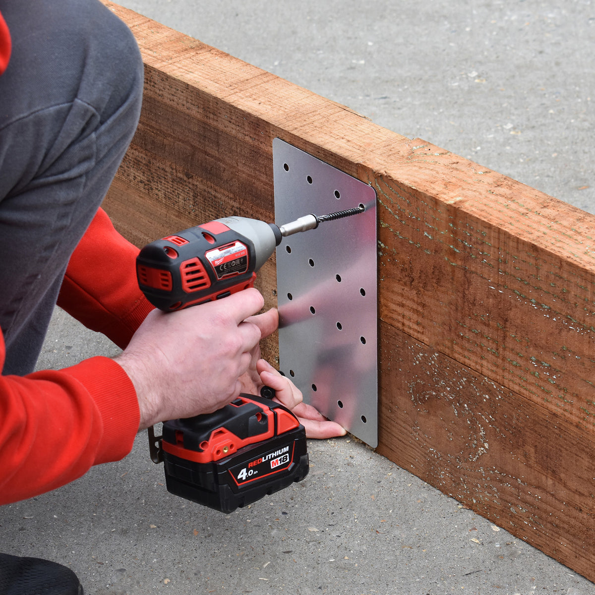 Railway Sleeper Bracket - 2-Tier Straight Joins - Galvanised Steel