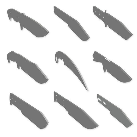 Knife Forging Templates Set - 9 Styles Included - For Bladesmiths